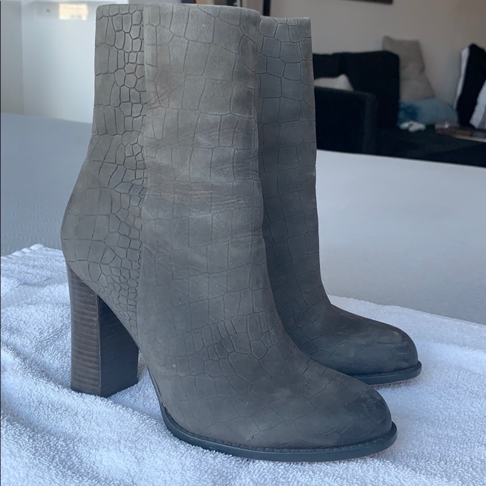 Sam Edelman Crocodile Print Booties - Gem